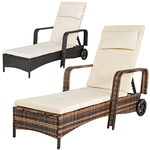 TecTake Polyrattan Sonnenliege Gartenliege Rattan Garten Liege ...